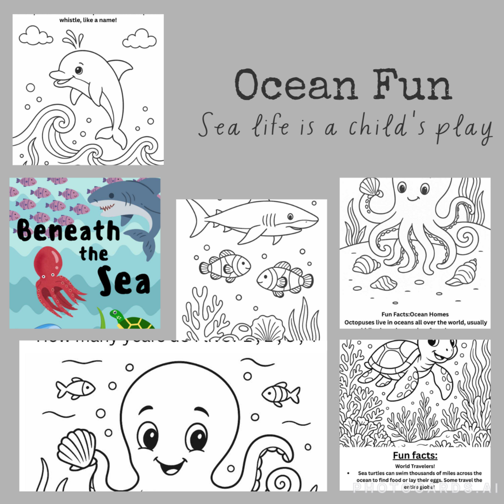 🌊 Dive Into the Deep: Ocean Animals Coloring & Fun Facts Book