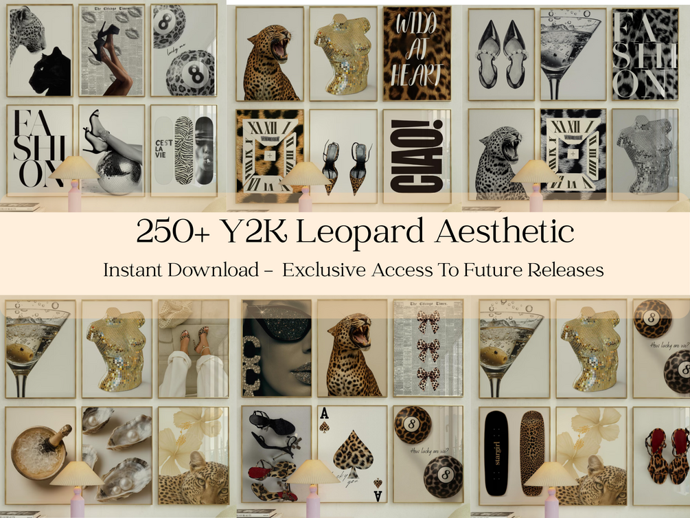 wall art 250+ Y2K Leopard Stockholm Digital Prints Bundle – Retro Glam ...