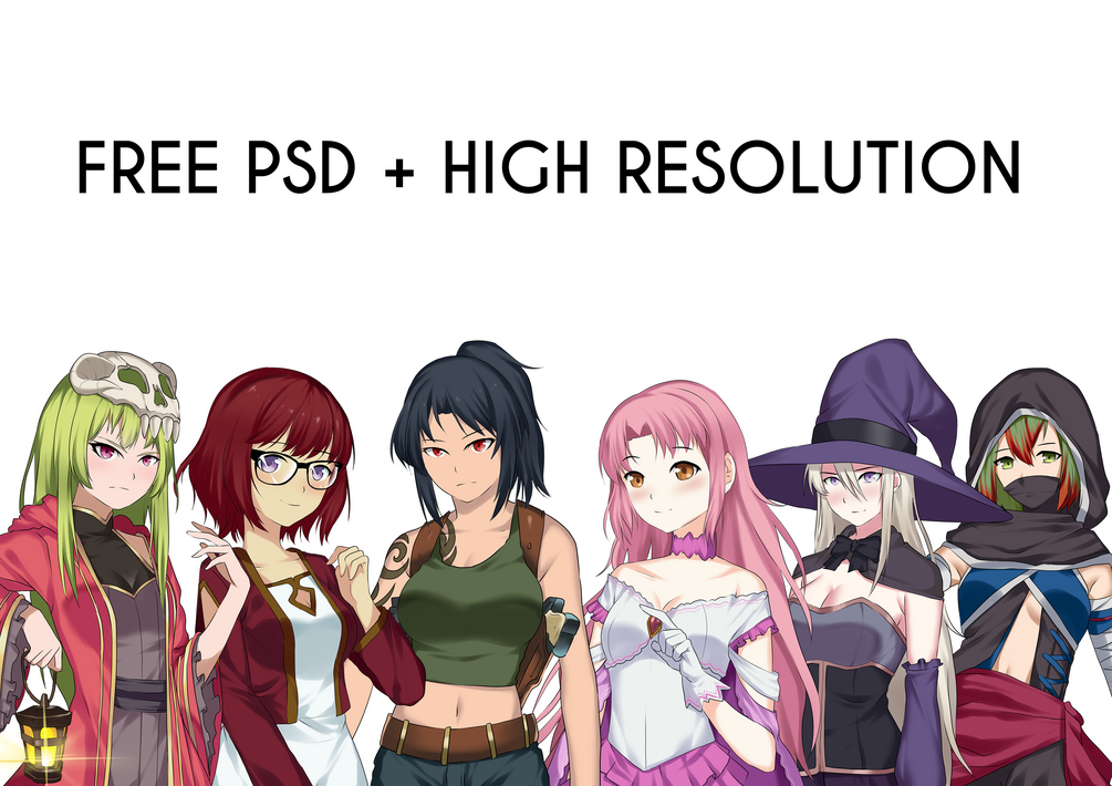 anime character VN RPG talk colletion - Fantasy ( PNG , PSD )