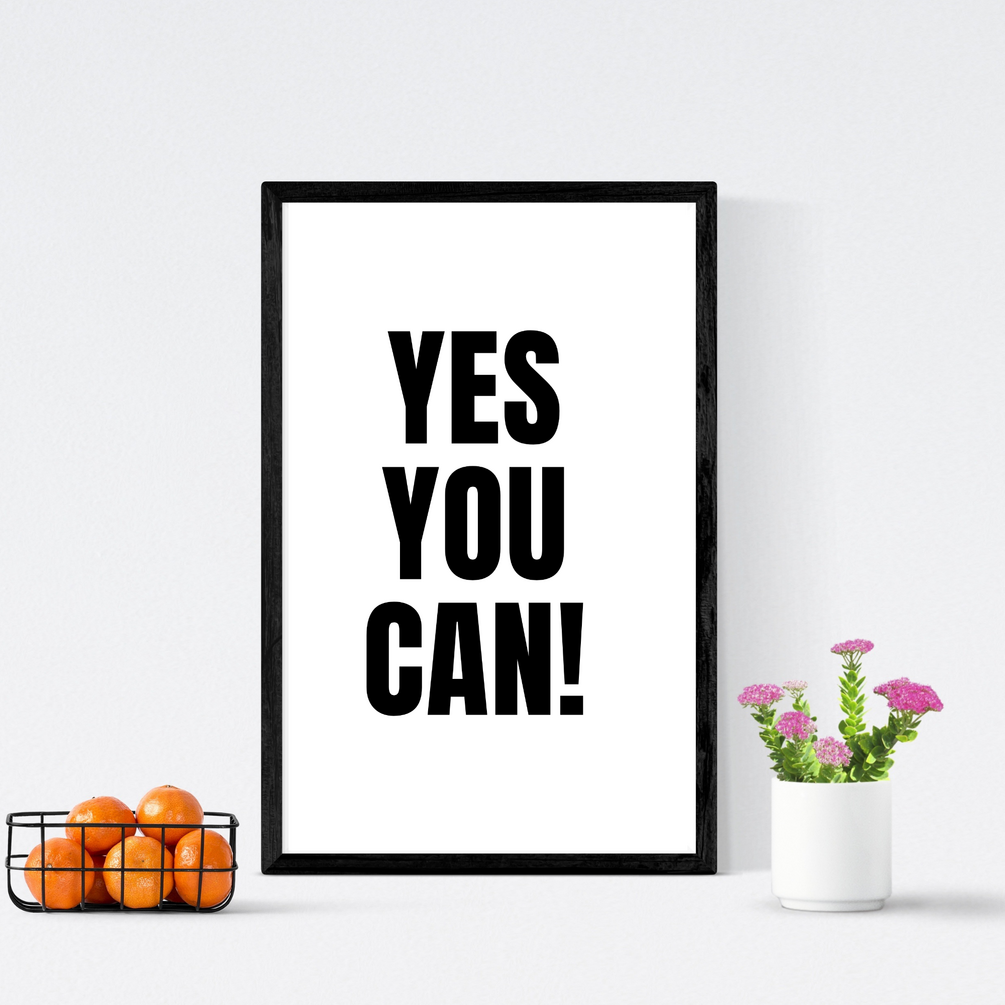 Yes You Can – Bold Printable Wall Art | Motivational Poster | Instant ...