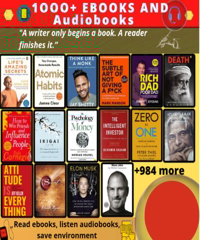 Set of 1000+ eBooks & Audiobooks