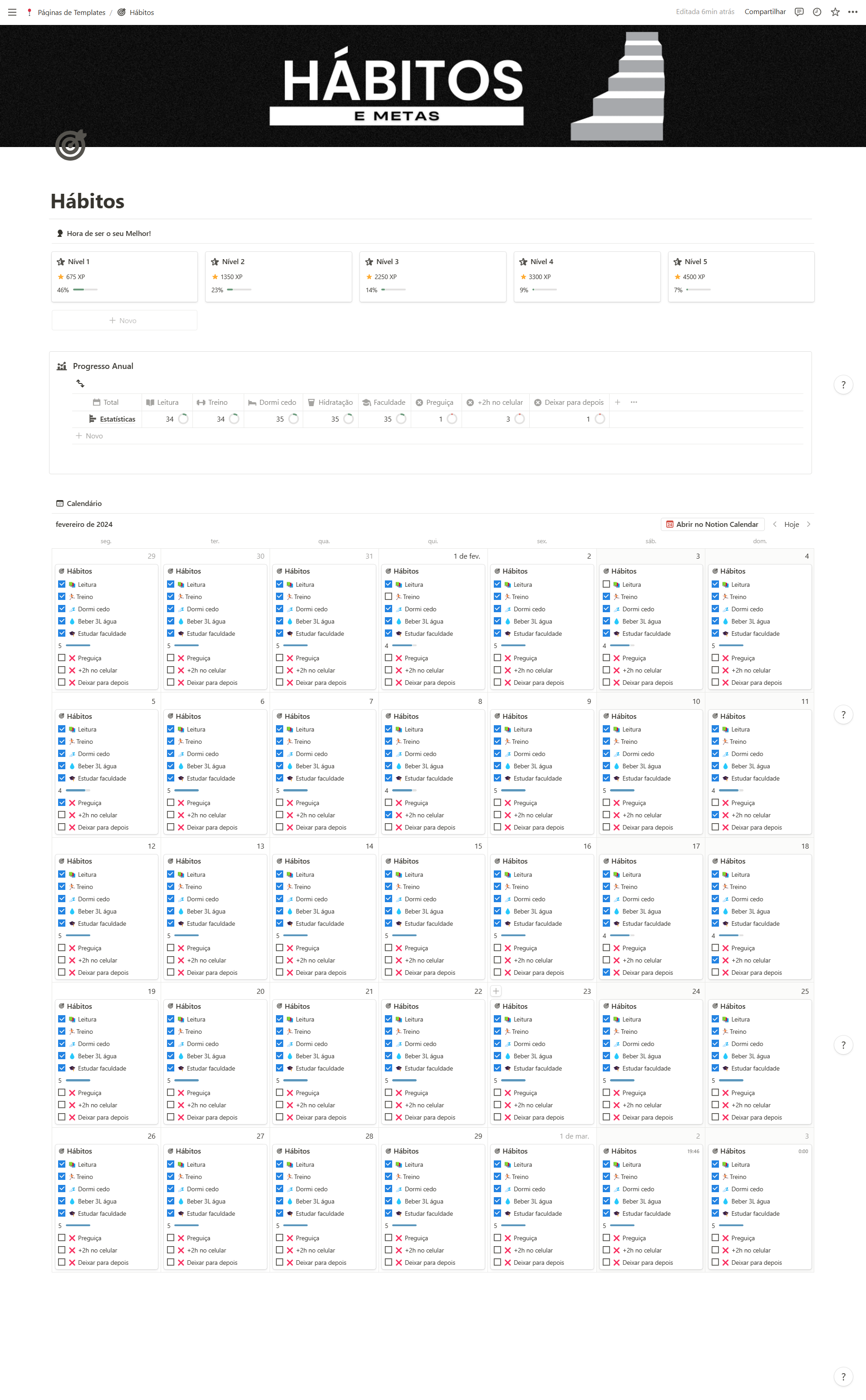 Template de Hábitos