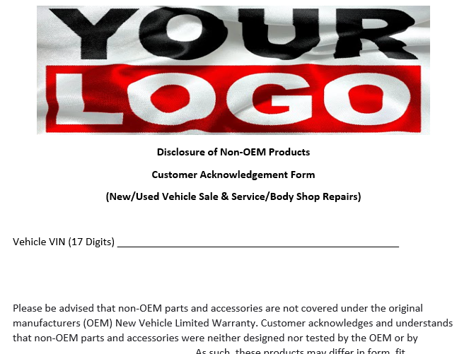Non OEM Products Disclosure