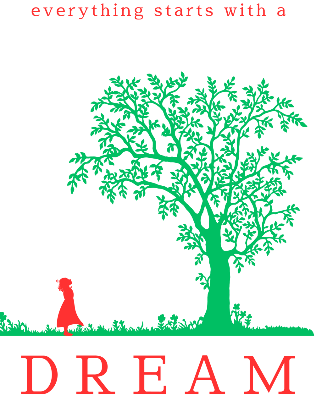 "Everything Starts with a Dream – Inspirational Tree Design"