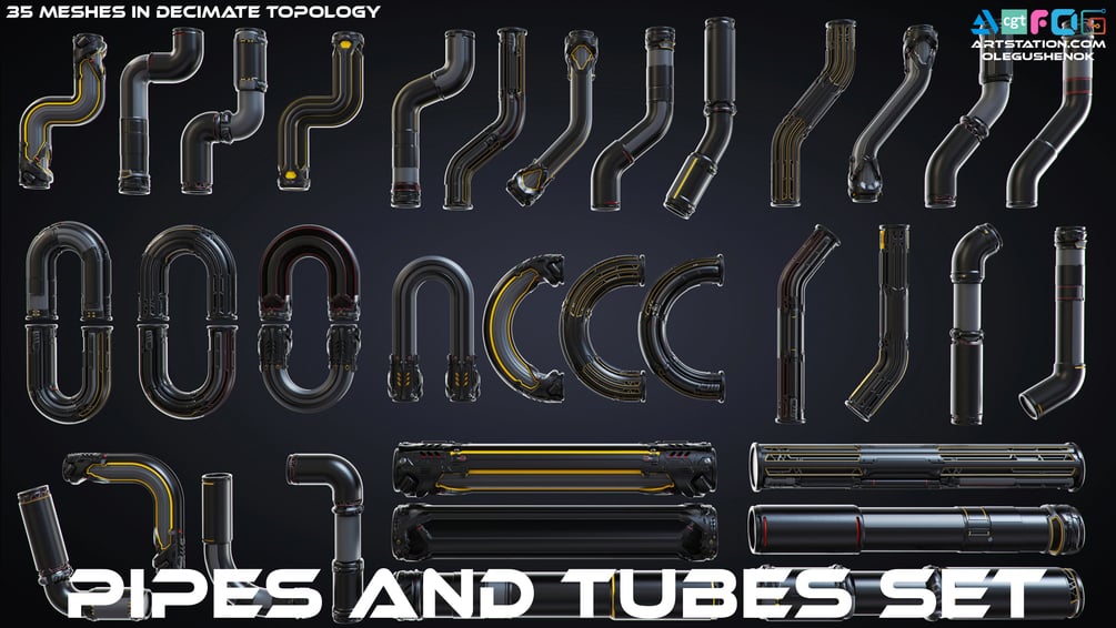 Sci-Fi Pipes and Tubes set