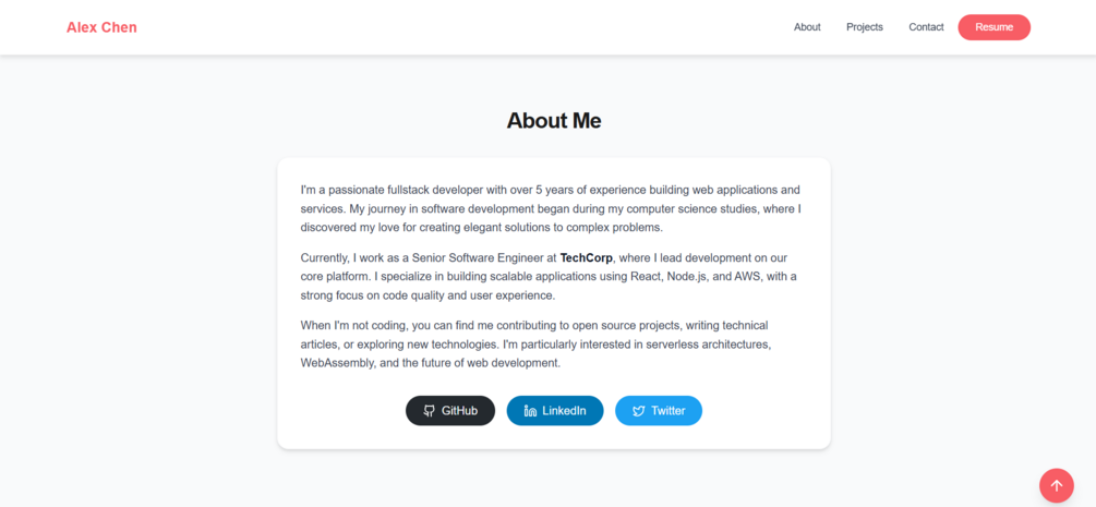 Next.js landing page portfolio template