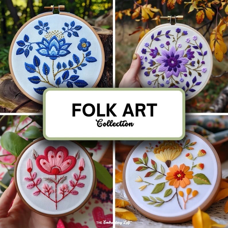 MINI COLLECTION, Folk Art Style Hand Embroidery Pattern Collection