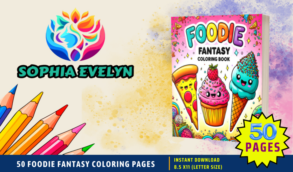 Foodie Fantasy Coloring Pages. 50 Fun Pages of Delicious Yummy Desserts ...