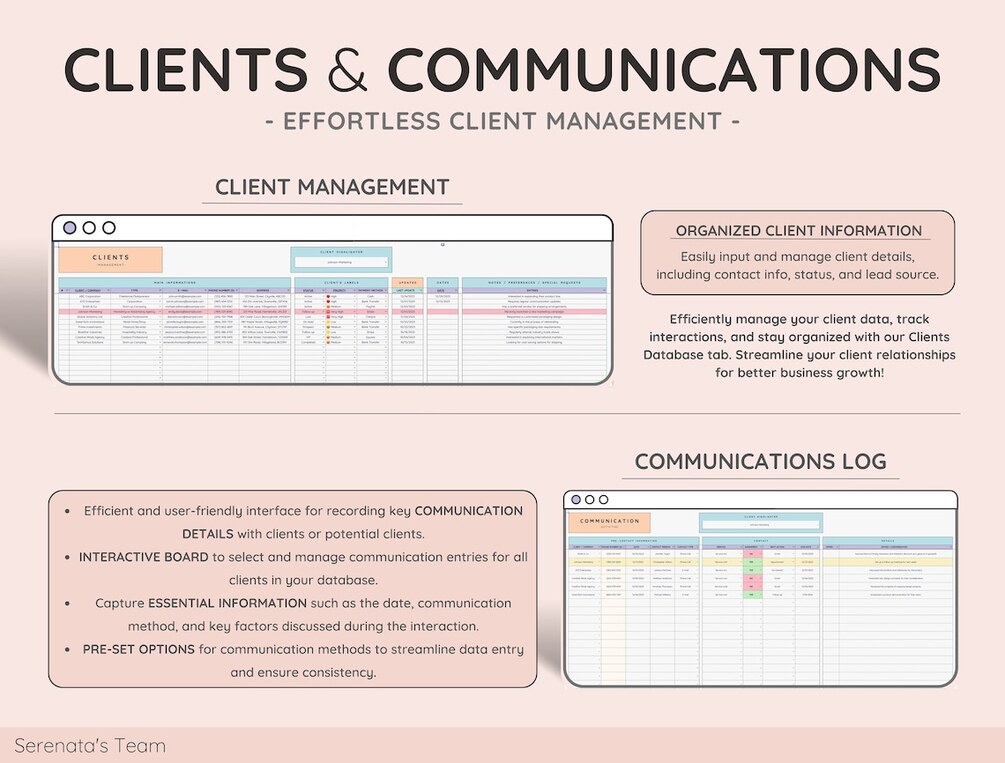 Small Business CRM Dashboard Bookkeeping Tracker w/ Task & Invoice ...