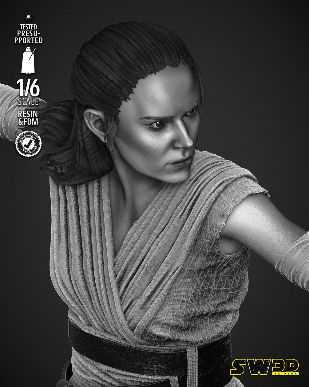 Rey Sculpture - Star Wars 3D Models - Tested and Ready for 3D printing