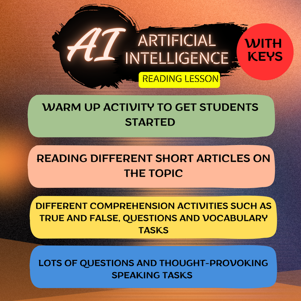 Artificial Intelligence(AI) lesson: reading passages + video + keys