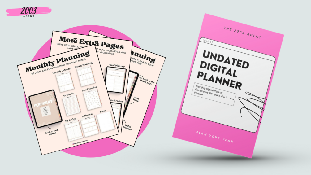 Monthly Digital Planner, *Undated* Goodnotes Planner, Template, iPad ...
