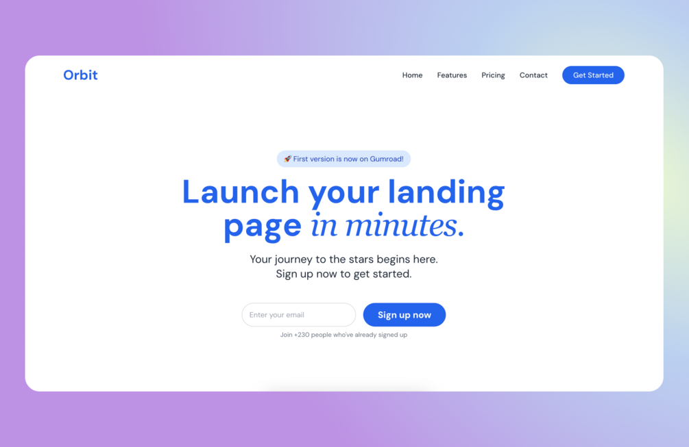 Orbit - Landing Page Template