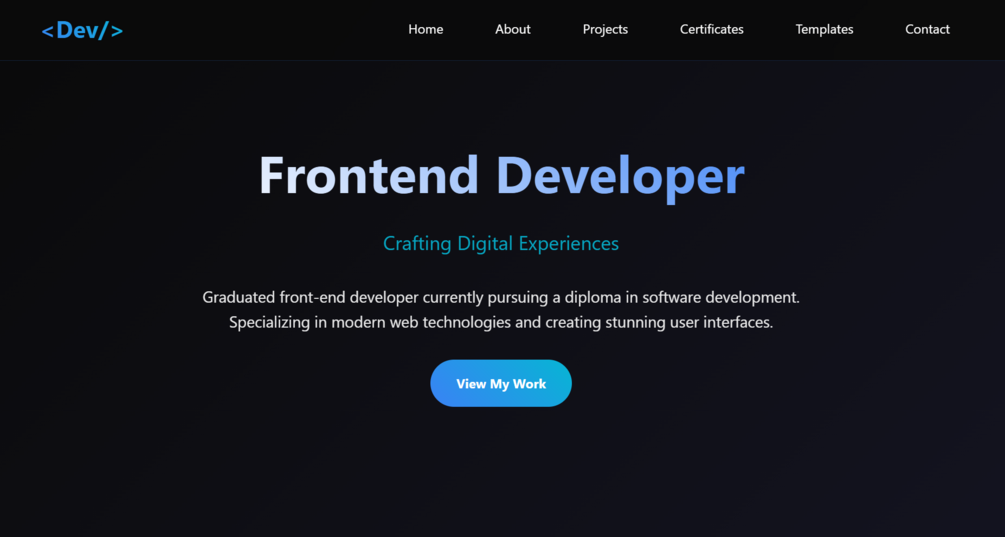 Developer Portfolio Template (HTML, CSS, JavaScript)