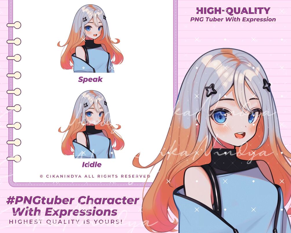 PNG Tuber | Digital Diva Exquisite Beauty Girl PNG Tuber for Streaming ...