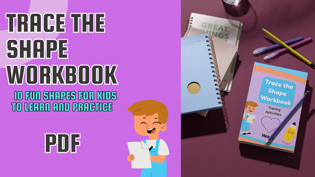 Trace the Shape Workbook – 10 Fun Shapes for Kids to Learn and Practice