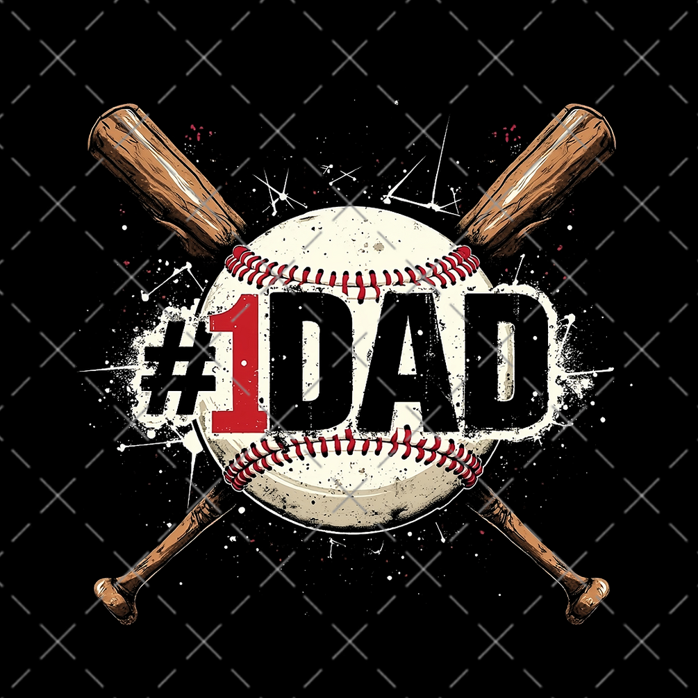 Number One Baseball Dad PNG