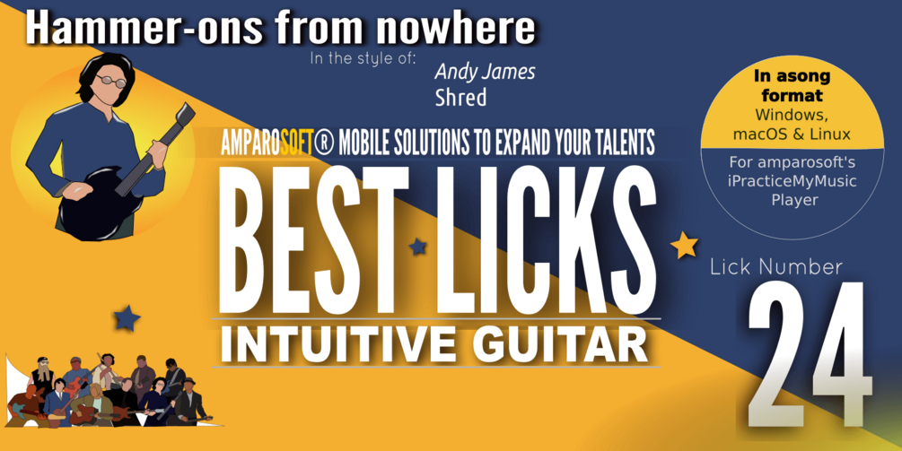 Lick 24 - Hammer-ons from nowhere from "Best Licks - Intuitive Guitar" Series (.asong)