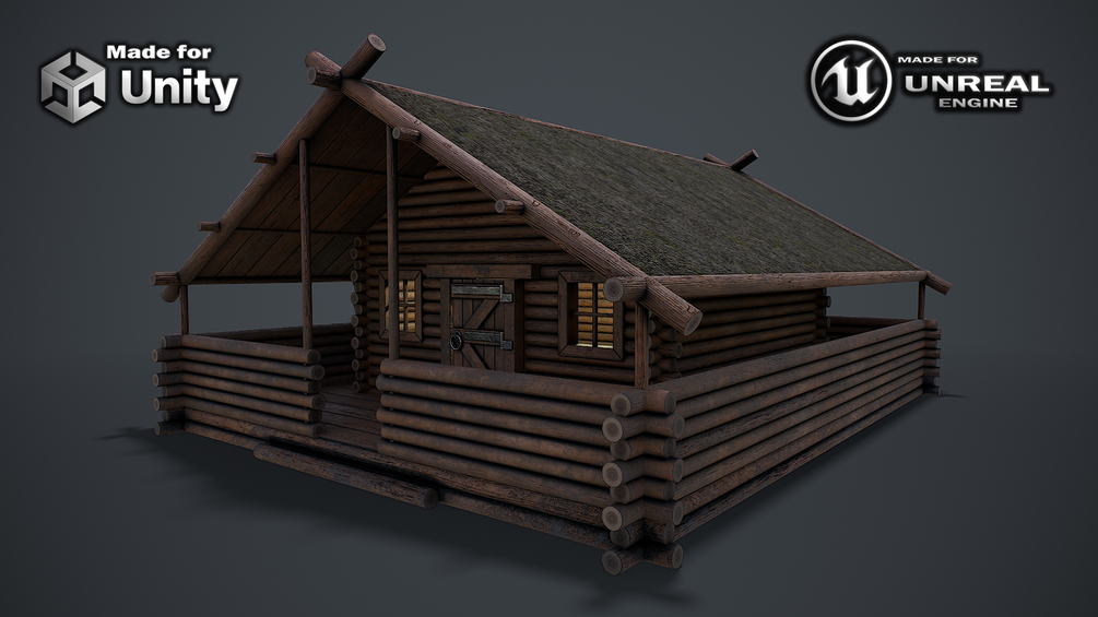 Wooden house modular 3D model