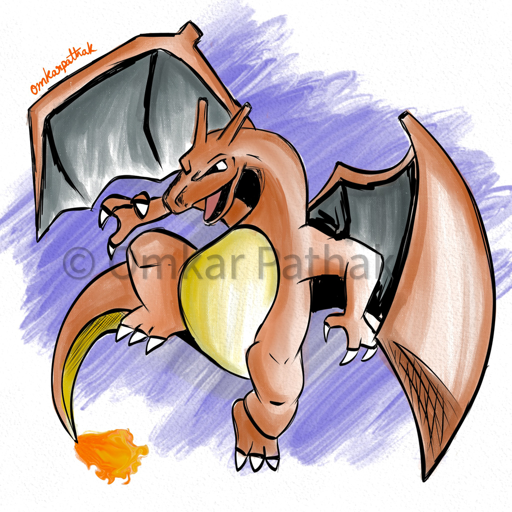 Charizard | Watercolor | Pokemon | Digital File | High Quality File