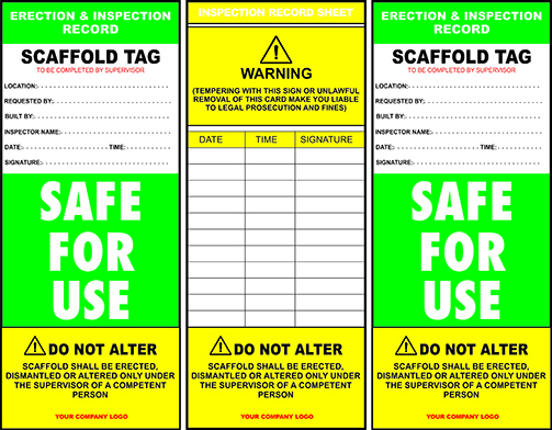 SCAFFOLDING TAGS
