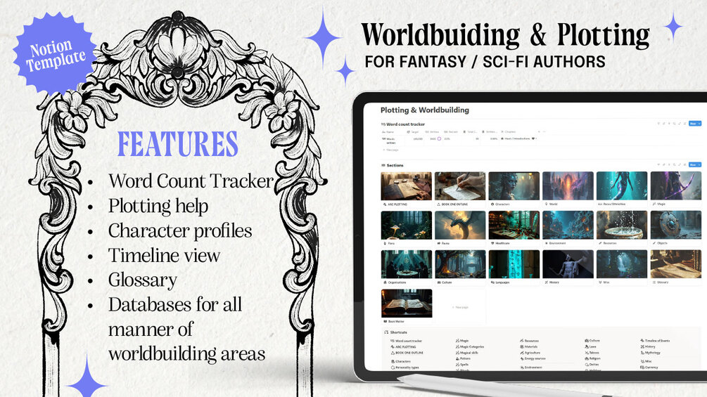 Ultimate author's fantasy worldbuilding & plotting template