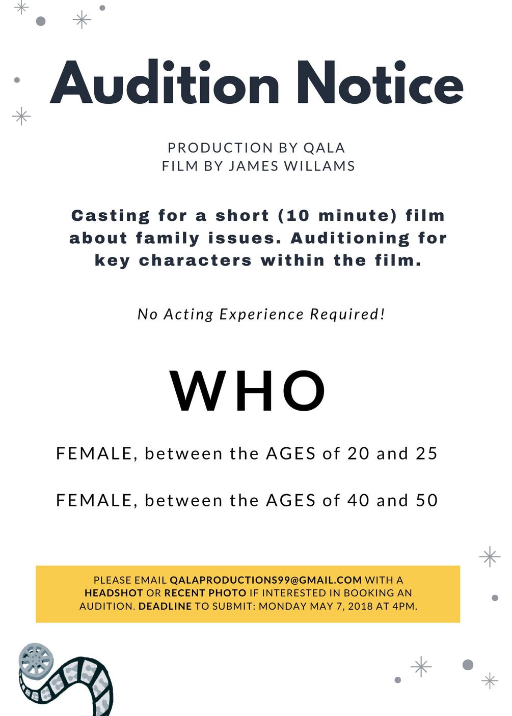 Simple Audition Notice