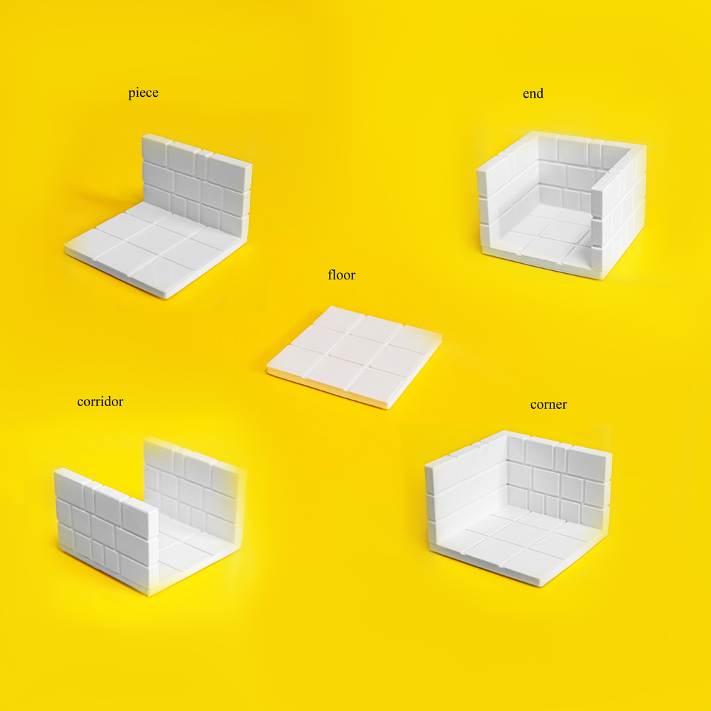 base 3d dungeons walls tiles for 3d printing stl