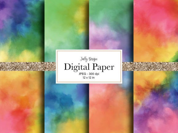 Beautiful Rainbow Digital Paper Bundle More than 156 Graphics