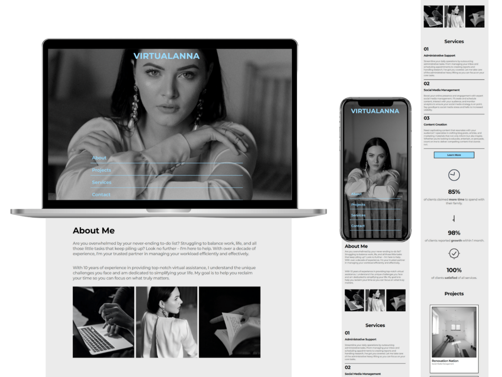 Virtual Anna - Framer Template for Virtual Assistants