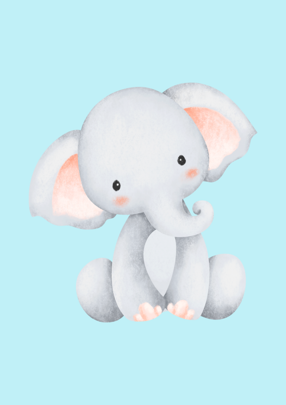 Elephant A4 Printable Wall Art- Kids Room & Nursery Decor