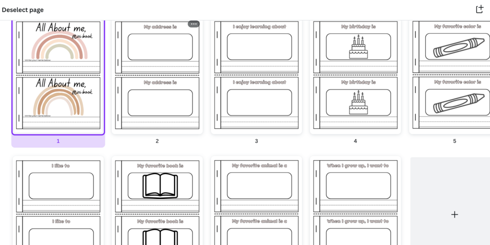 All About Me Mini Book