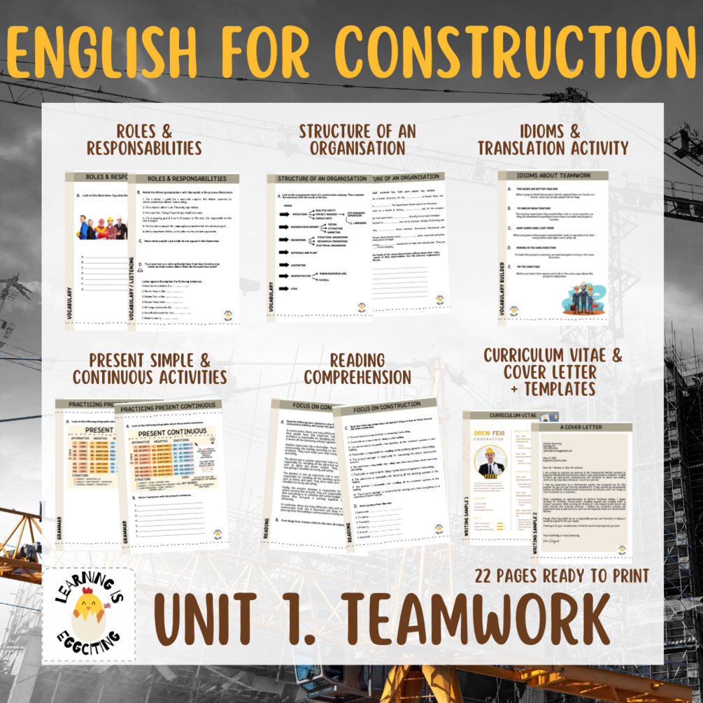 English for Construction: unit 1 (TEAMWORK)