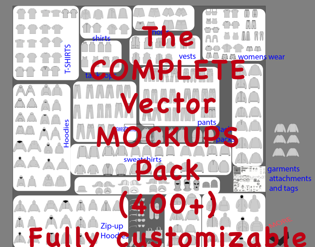 The COMPLETE Mockups Vector Pack ( Fully customizable ai files with ...