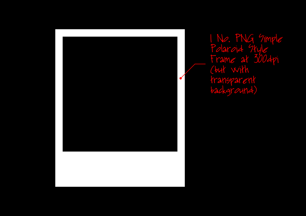 Simple Polaroid Style Frame PNG for Procreate etc. - Free