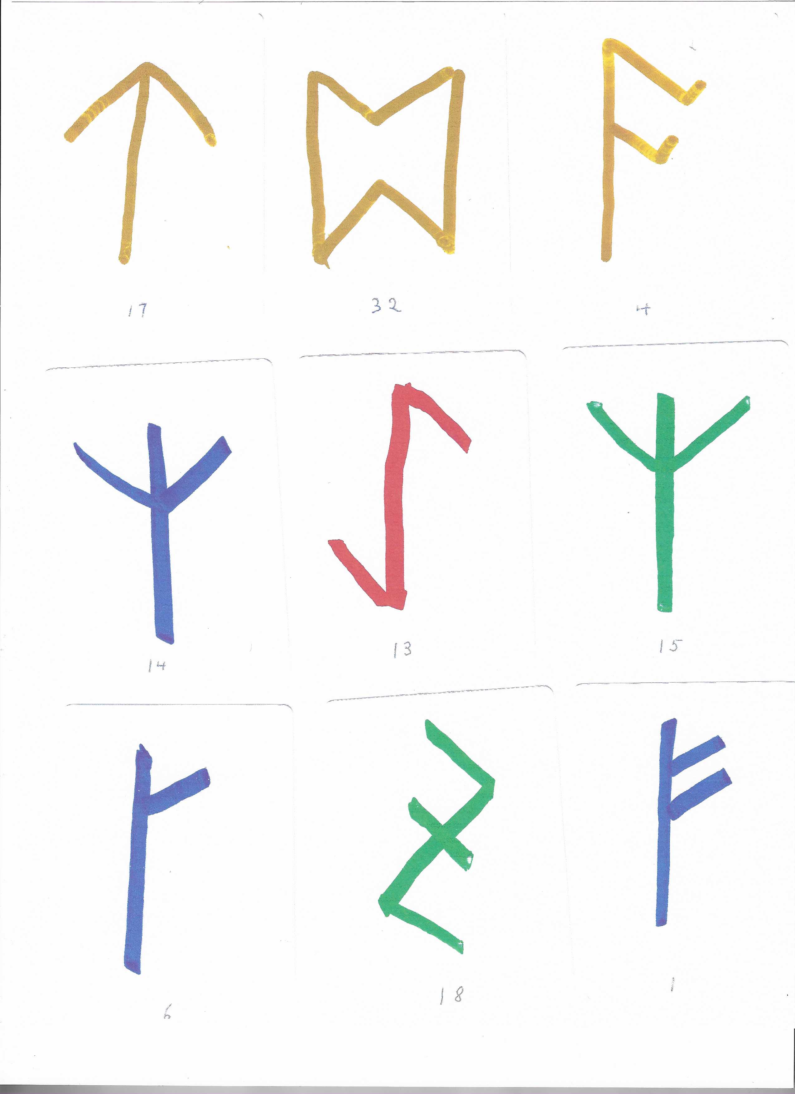 EXPERIMENT WITH HOMEMADE ACRYLIC RUNE CARDS. SAMPLE - Alan Wittenberg