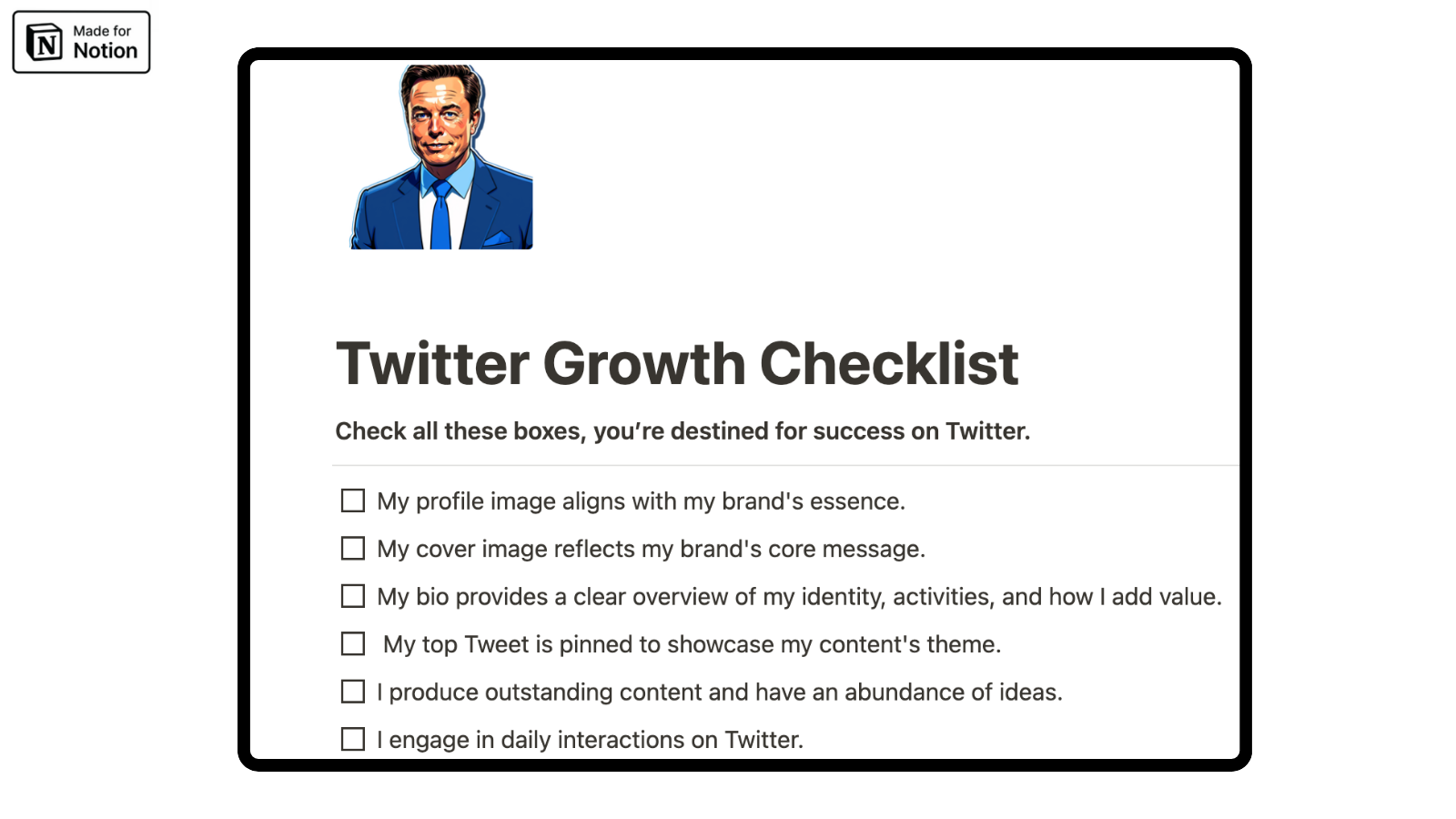 Twitter Growth Checklist