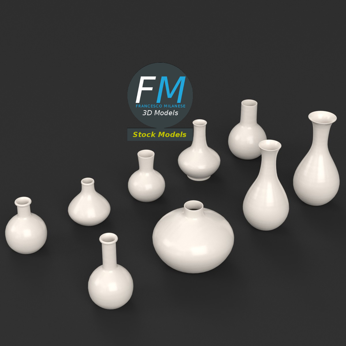 3D MODEL - Ceramic ampoule vases