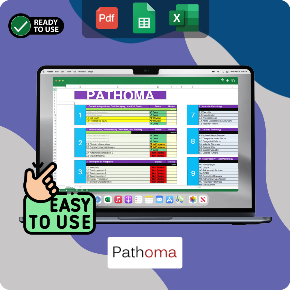 Pathoma Study Tracker: Book and Video Progress Tracker