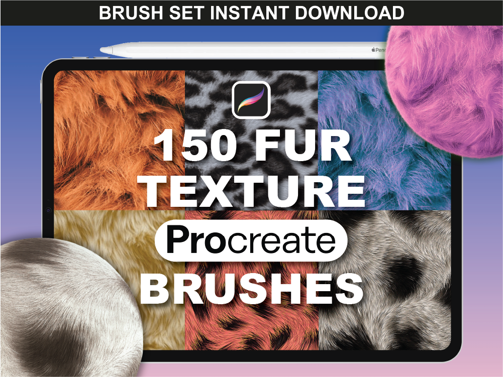 Fur Texture Procreate Brushes for Fashion & Illustration