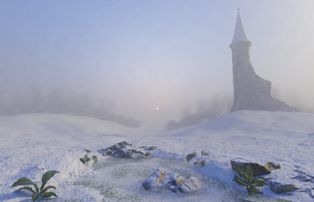 Winter Tower Landscape by blender