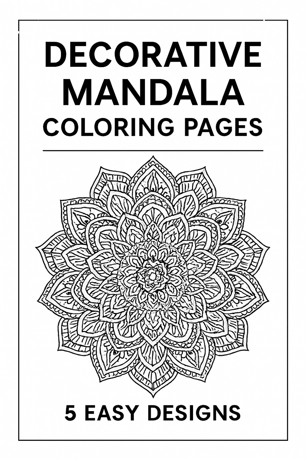 Decorative Mandala Coloring Pages — 5 Intricate Designs (Printable PDF)
