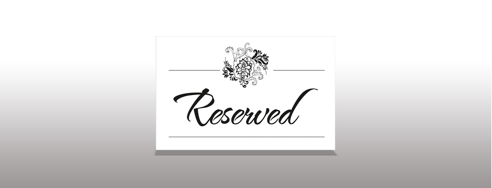 Reserved Card Decorative Template