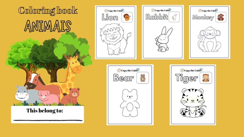 Copy the Color – Wild Animals | Fun Coloring Worksheets for Kids