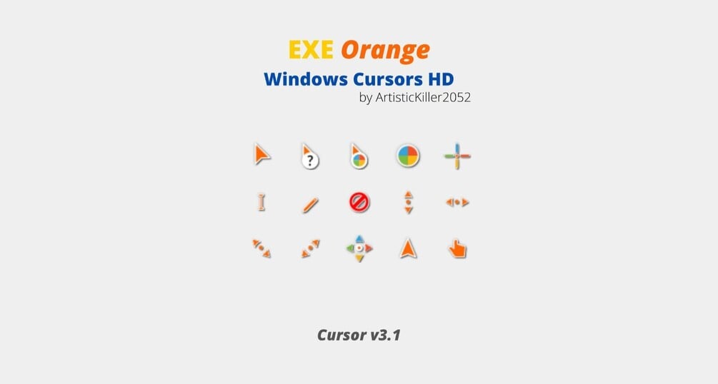 EXE v3.1 Orange Cursor HD Windows 11/10/7