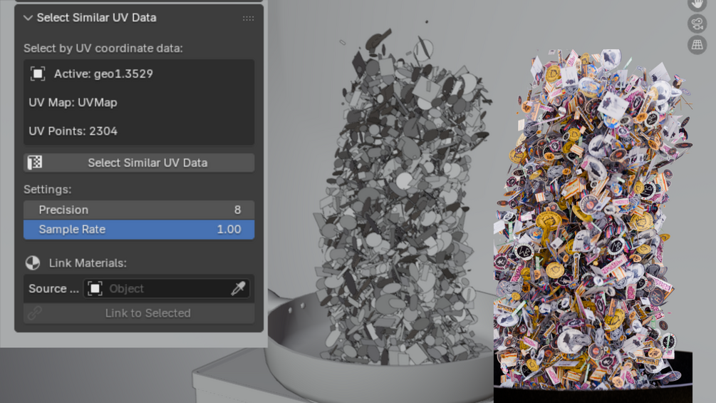 Select Similar UV & Link Materials - Blender Addon