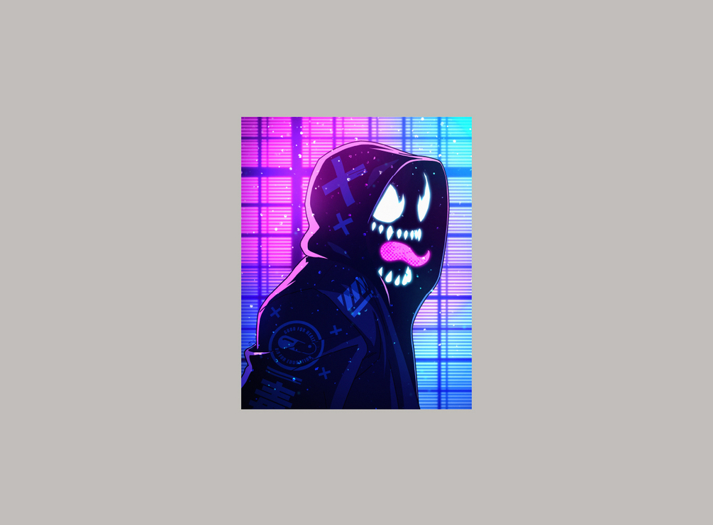 Venom Neon Noir Poster Digital Copy