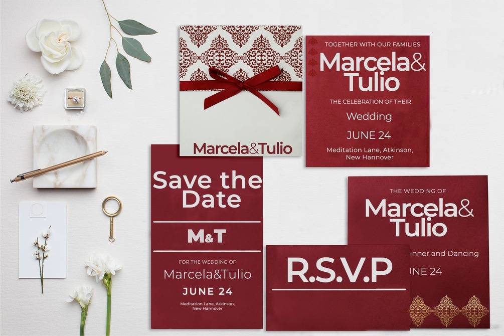 Red Matt Wedding Card