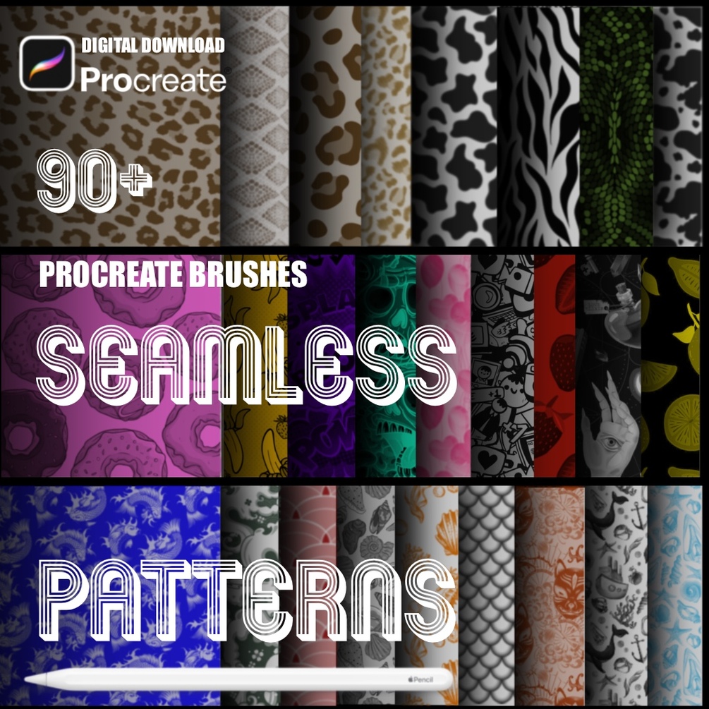 90+ Procreate Seamless Pattern Brushes | Geometric Patterns | Christmas ...