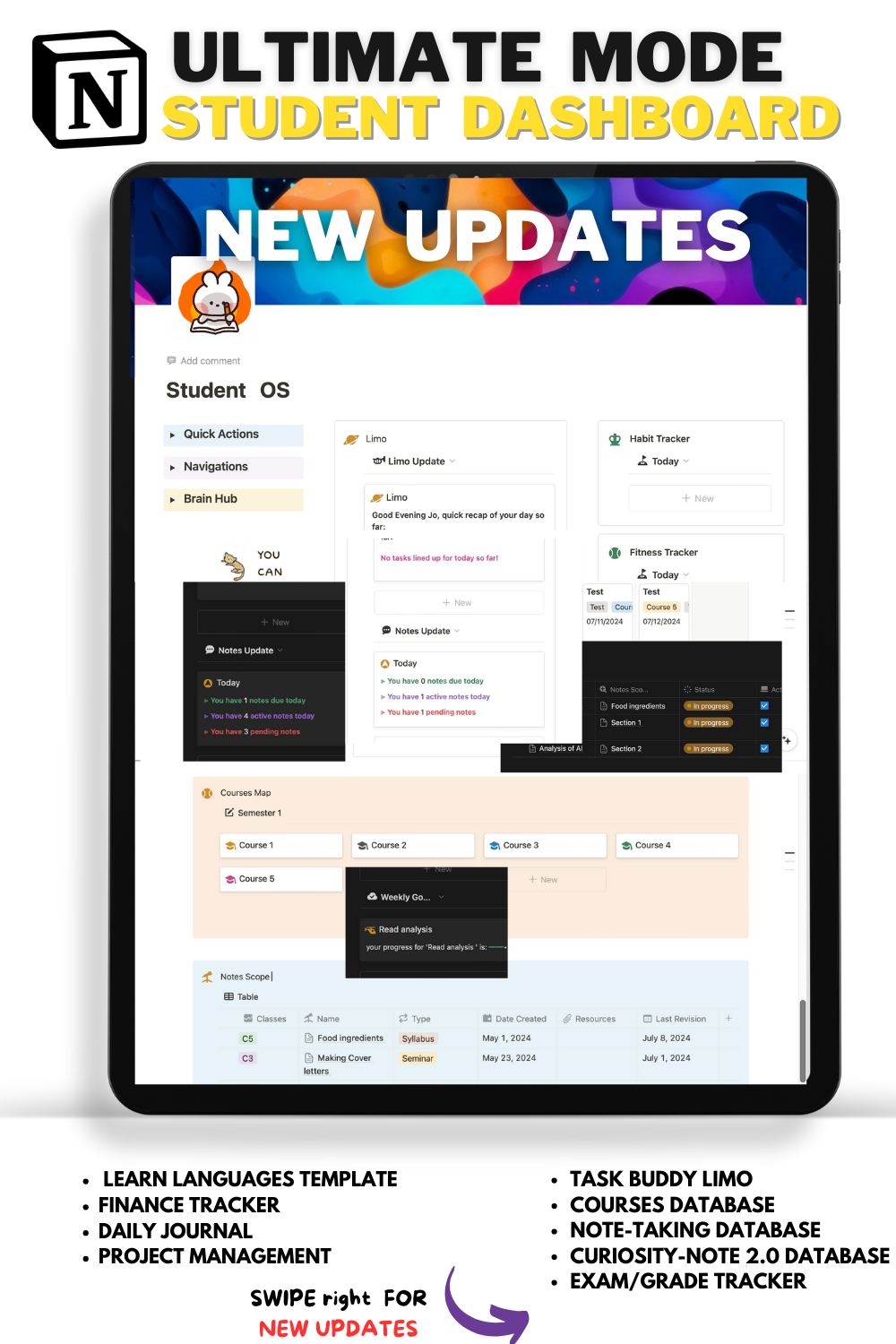 Notion Student Ultimate Dashboard new update